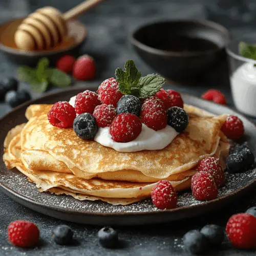 Summer Berry Crepes with Vanilla Yogurt Filling - Cook Ease Now
