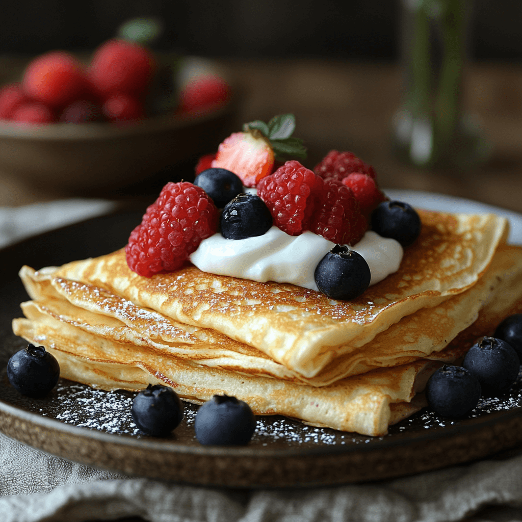 Summer Berry Crepes with Vanilla Yogurt Filling - Cook Ease Now