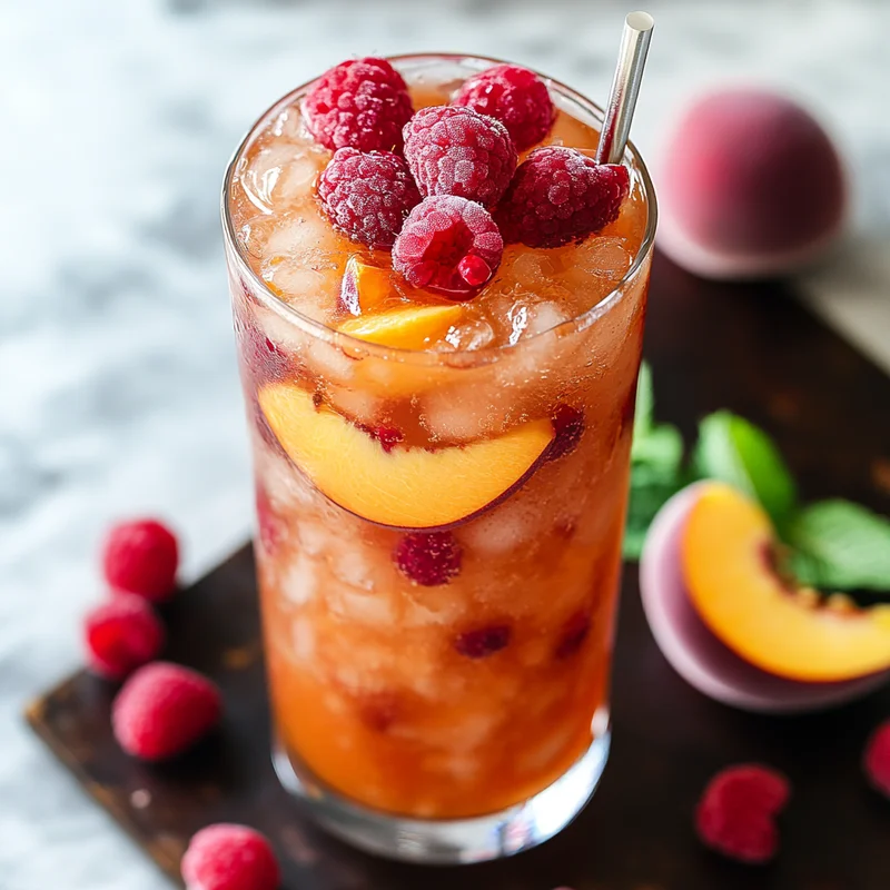 Bellini Peach Raspberry Iced Tea: Easy Homemade Recipe